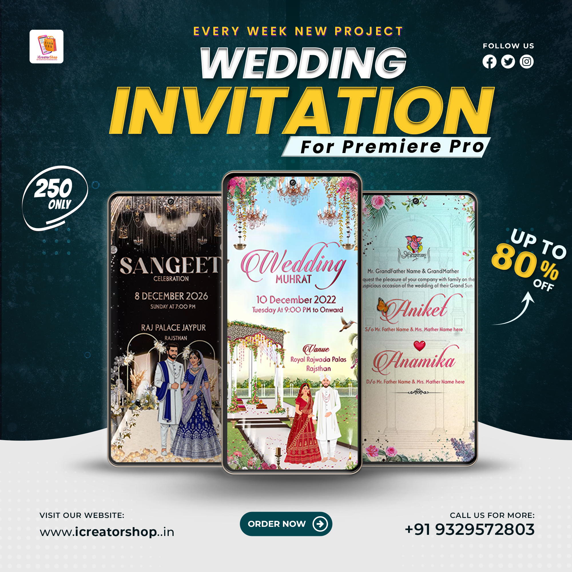 Minimal 3D Wedding Invitation Premiere Pro Template