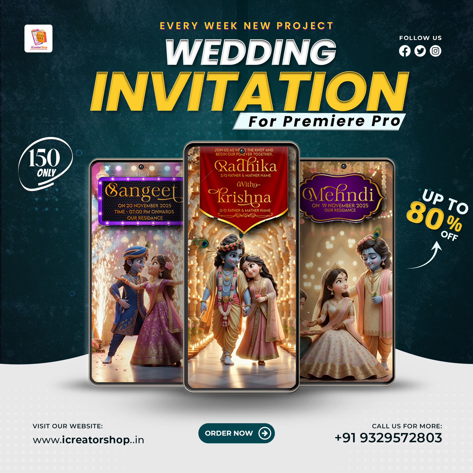 Radha Krishna Wedding Invitation